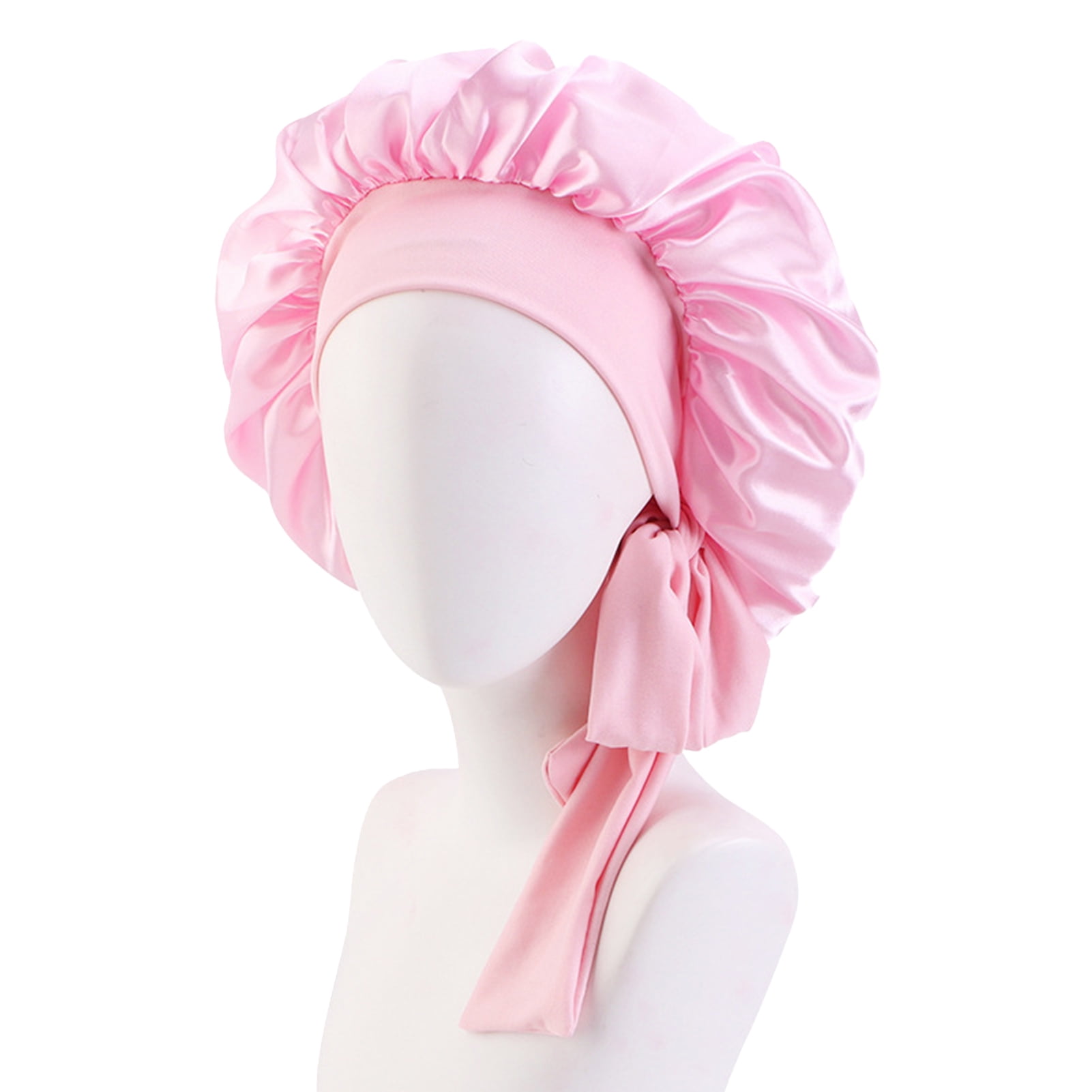 Farfi Sleep Cap Brimmed Hair Care Extra Large Satin Bonnet Nightcap ...
