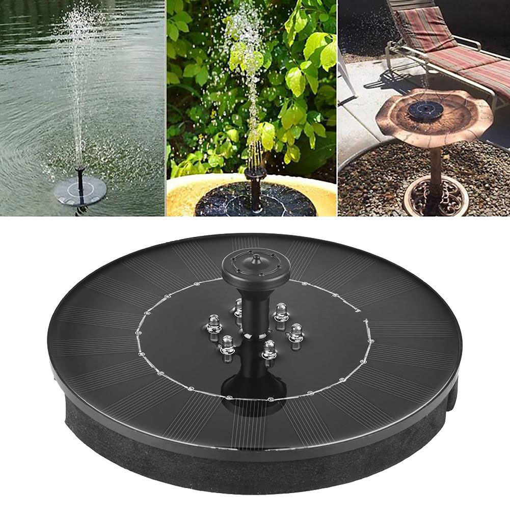 Farfi Solar Water Fountain Round LED Solar Fountain for Bird Bath ...
