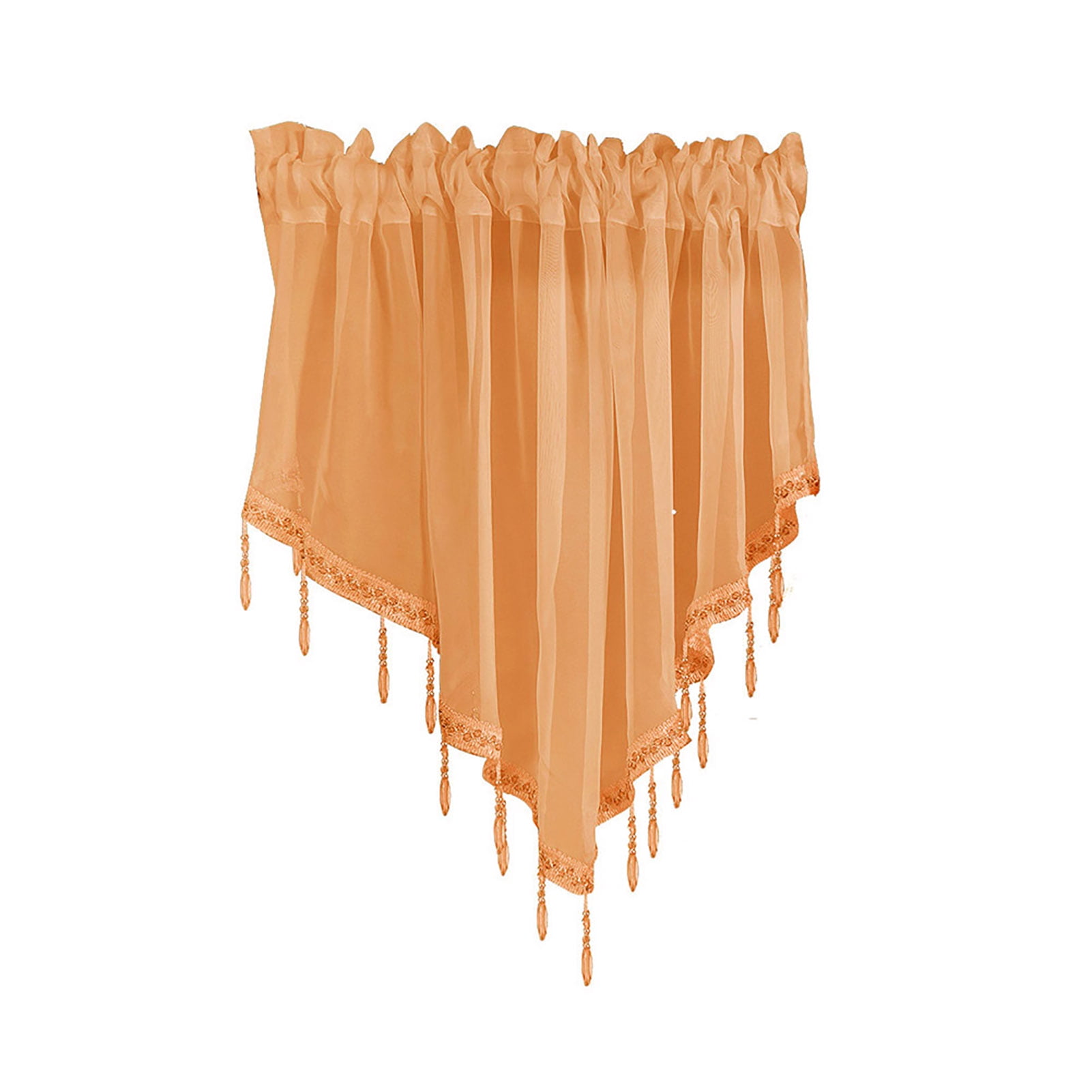 Farfi Solid Color Triangle Shape Kitchen Short Curtain Window Valance ...