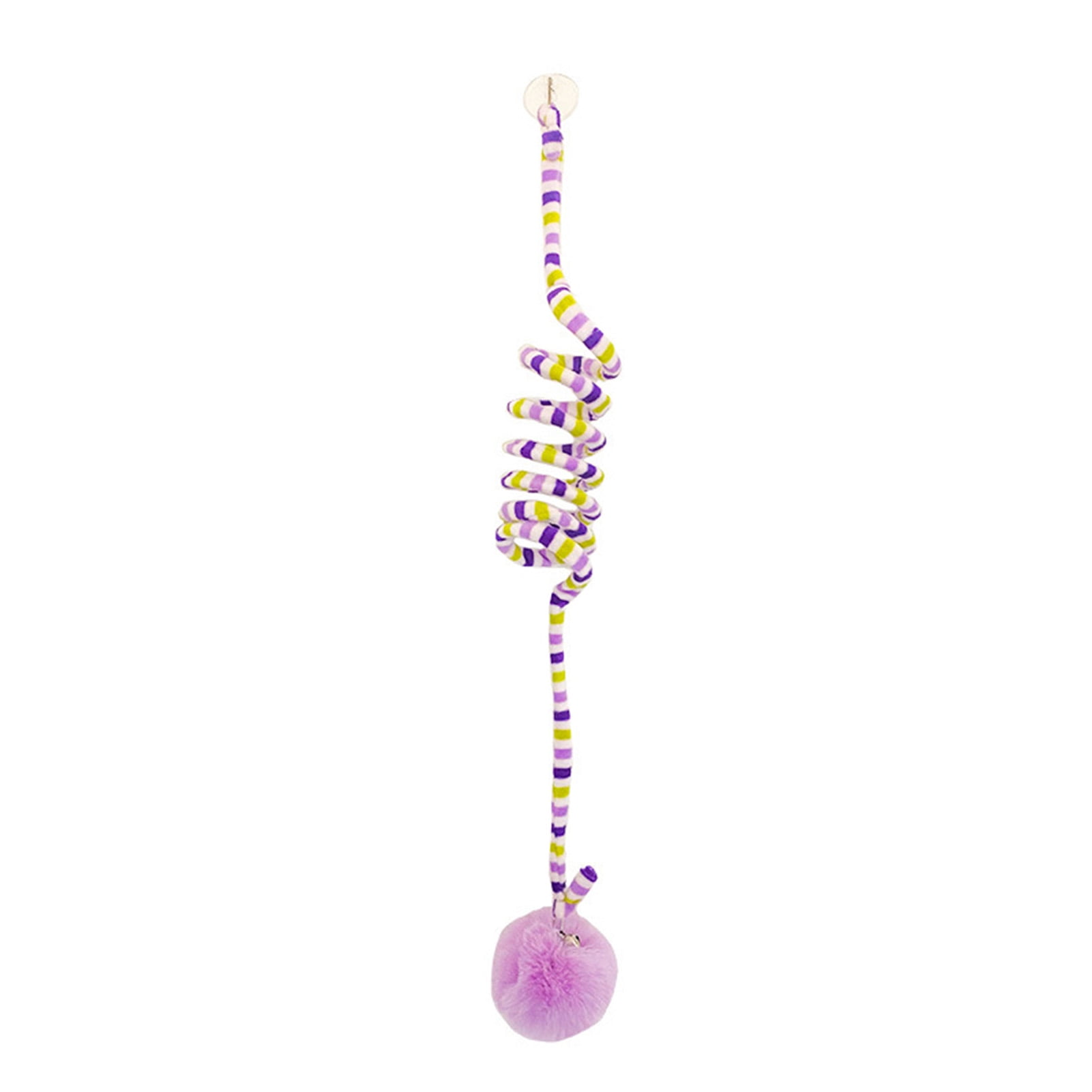 Farfi Striped Print Ring Bell Plush Ball Bendable Hanging Cat Toy with ...