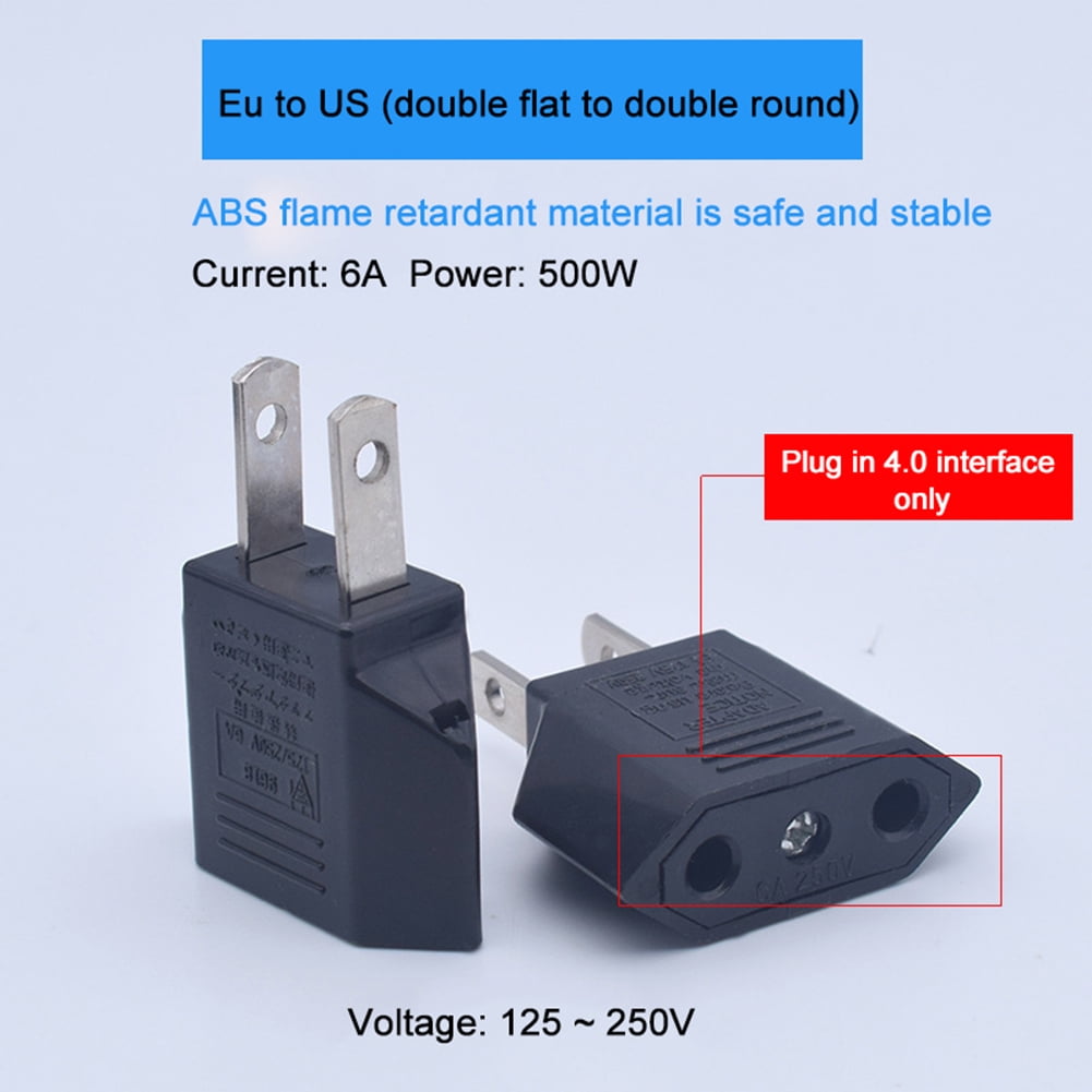 Farfi EU to US Power Plug Adapter, Portable AC Wall Socket Charger ...