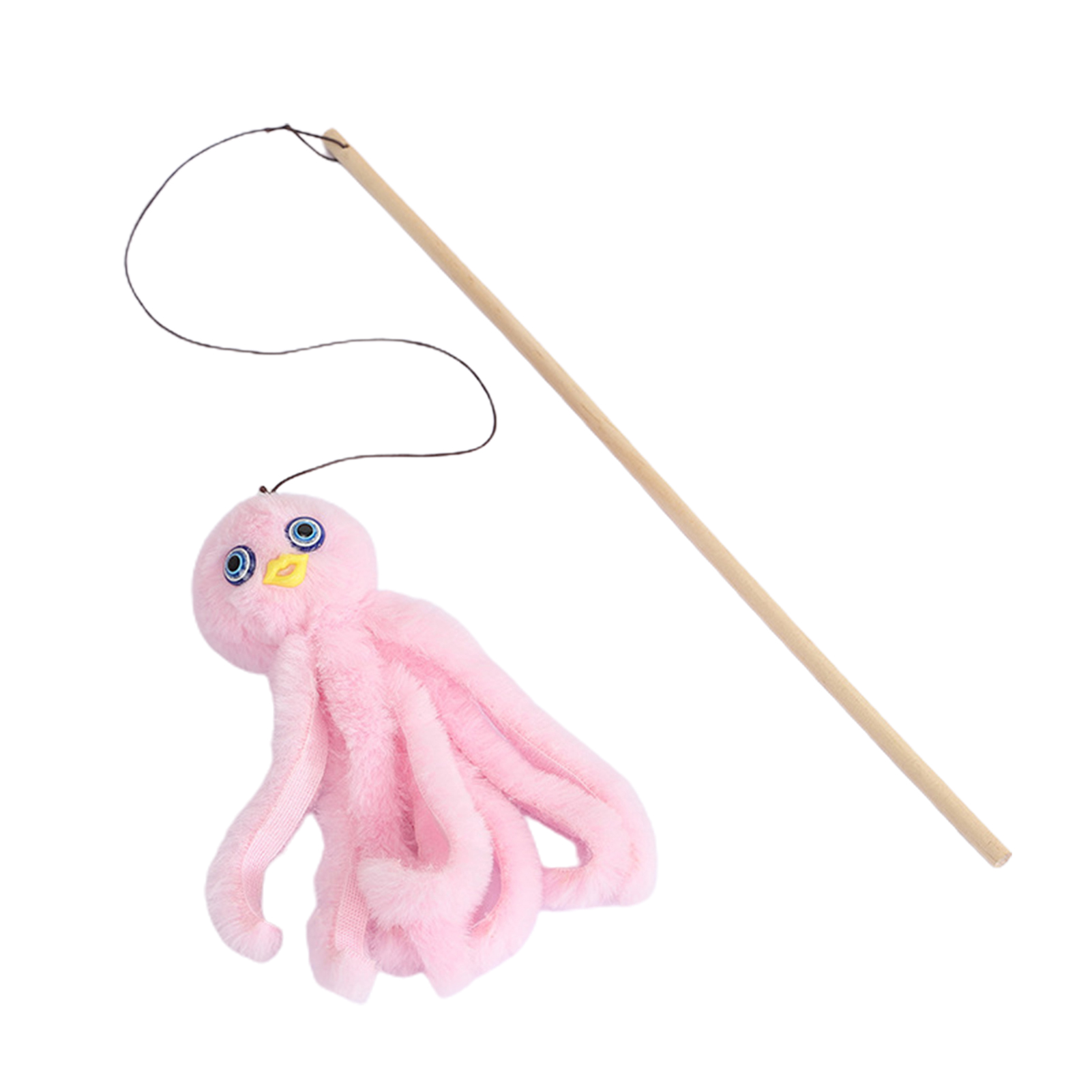 Farfi Wooden Pole Plush Octopus Funny Kitten Stick Toy Biting Chewing ...