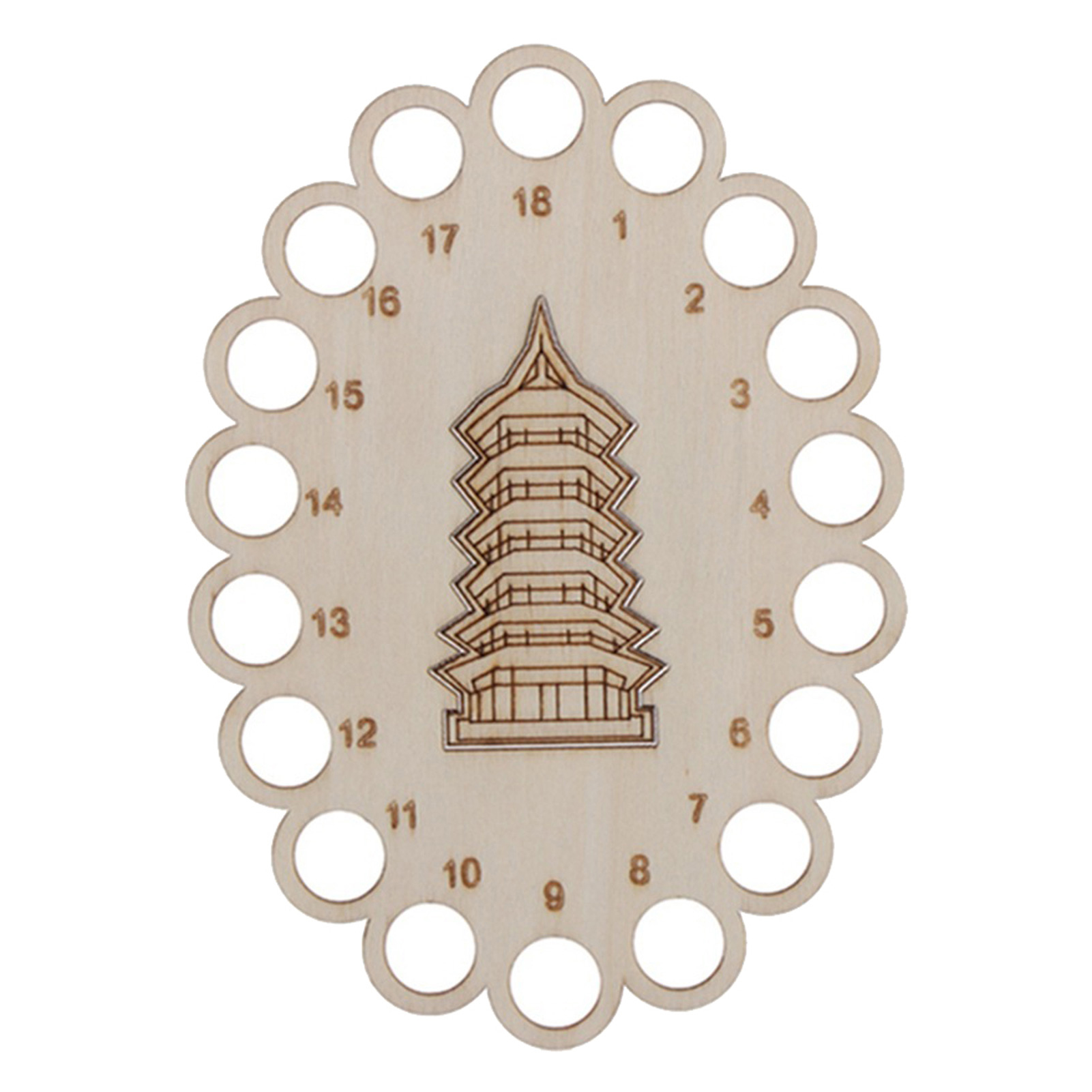 Farfi Wooden Thread Keeper Anti-deformed DIY 18 Holes Wood Carved ...