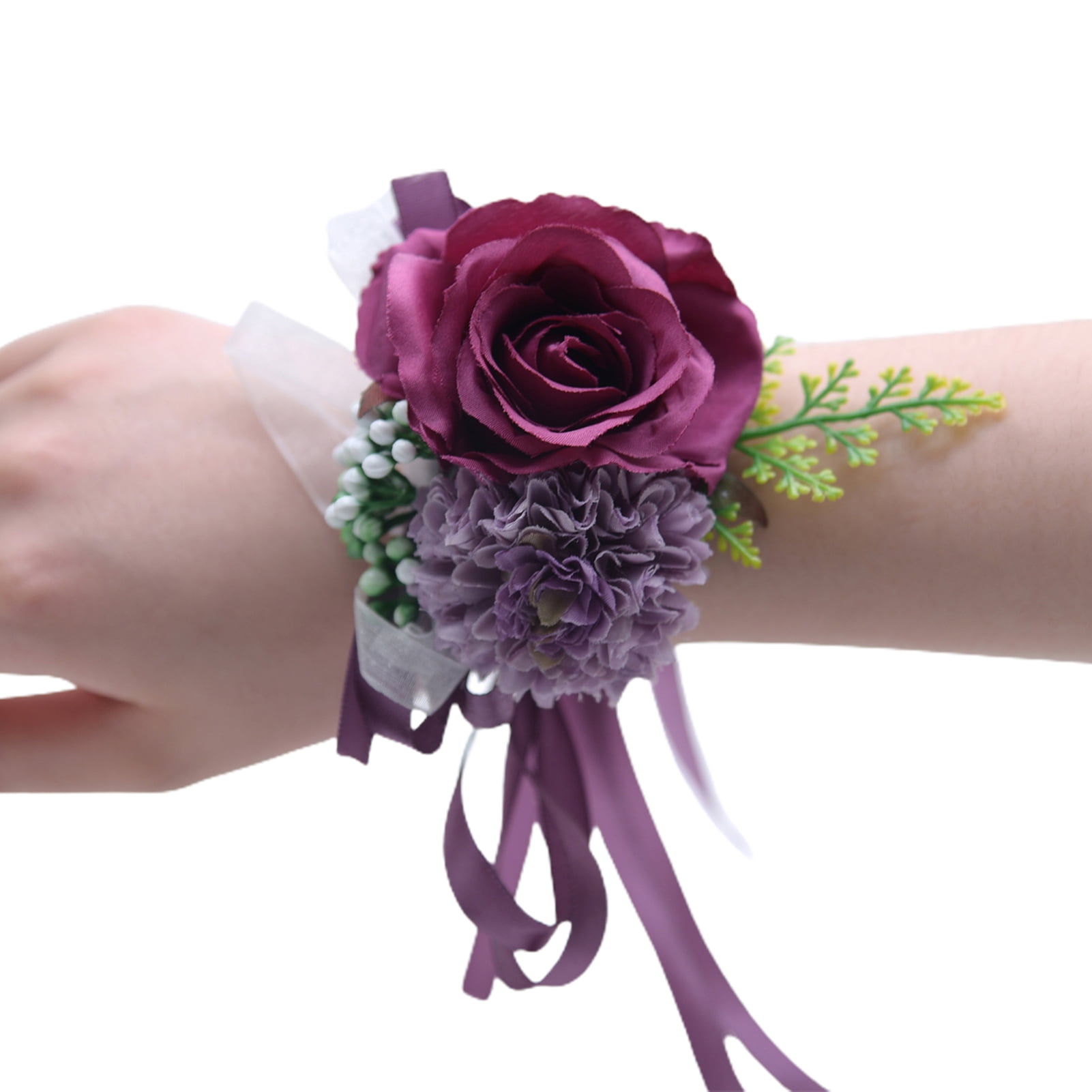 Farfi Wrist Flower Non-Fading Multi-color Decorate Elegant Bride Groom ...