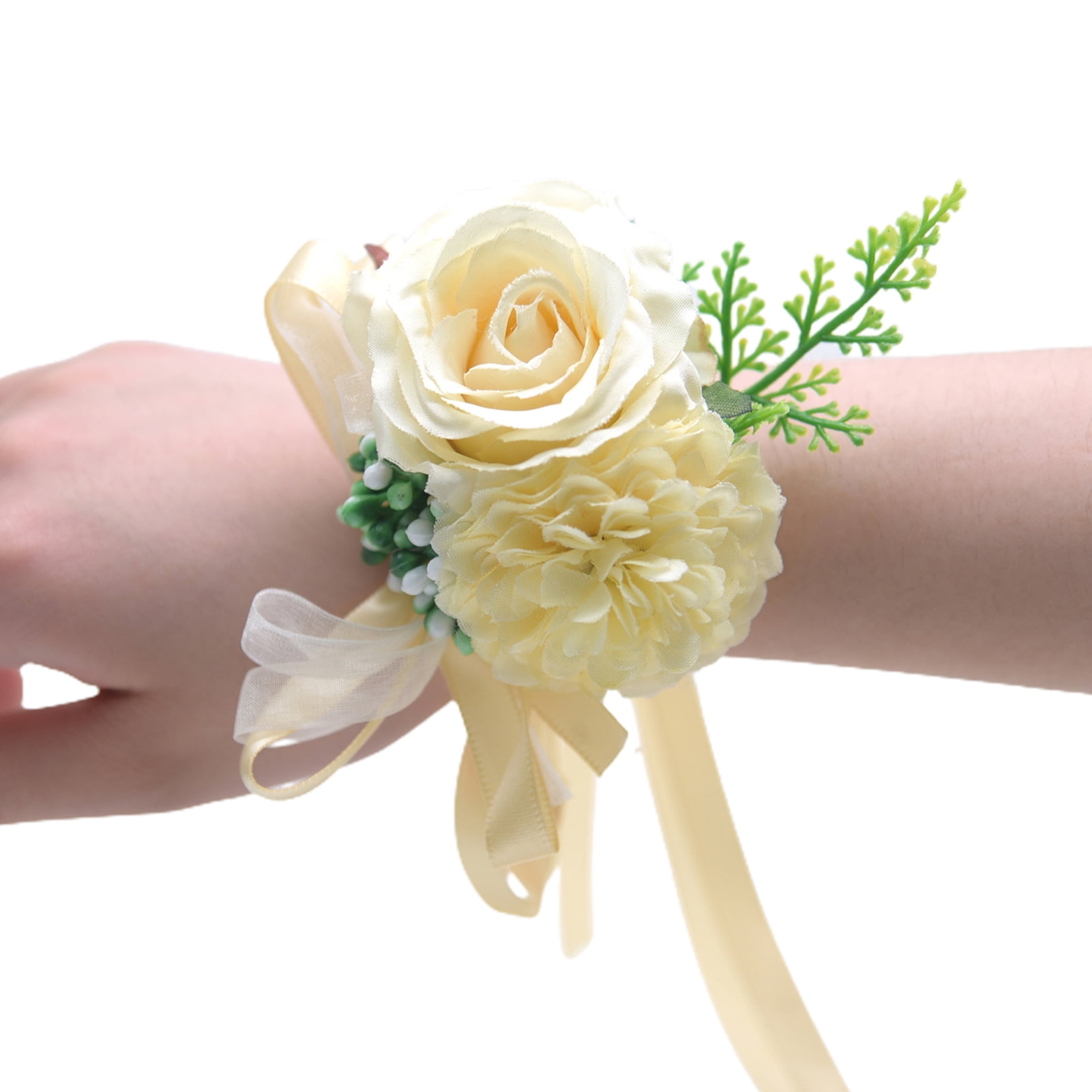 Farfi Wrist Flower Non-Fading Multi-color Decorate Elegant Bride Groom ...