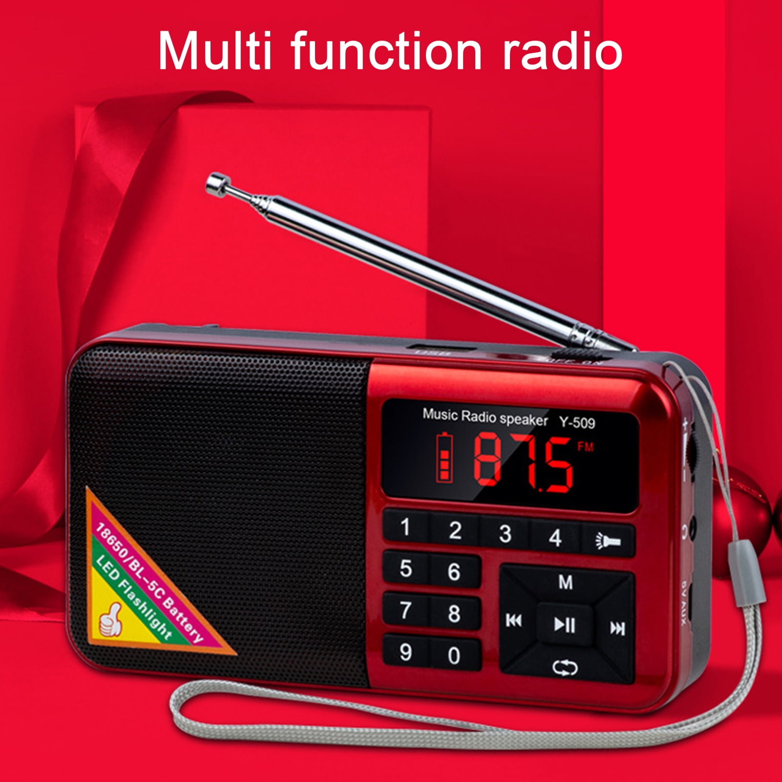 Farfi Y 509 FM Radio Digital MP3 Music Portable Mini Speaker with LED ...