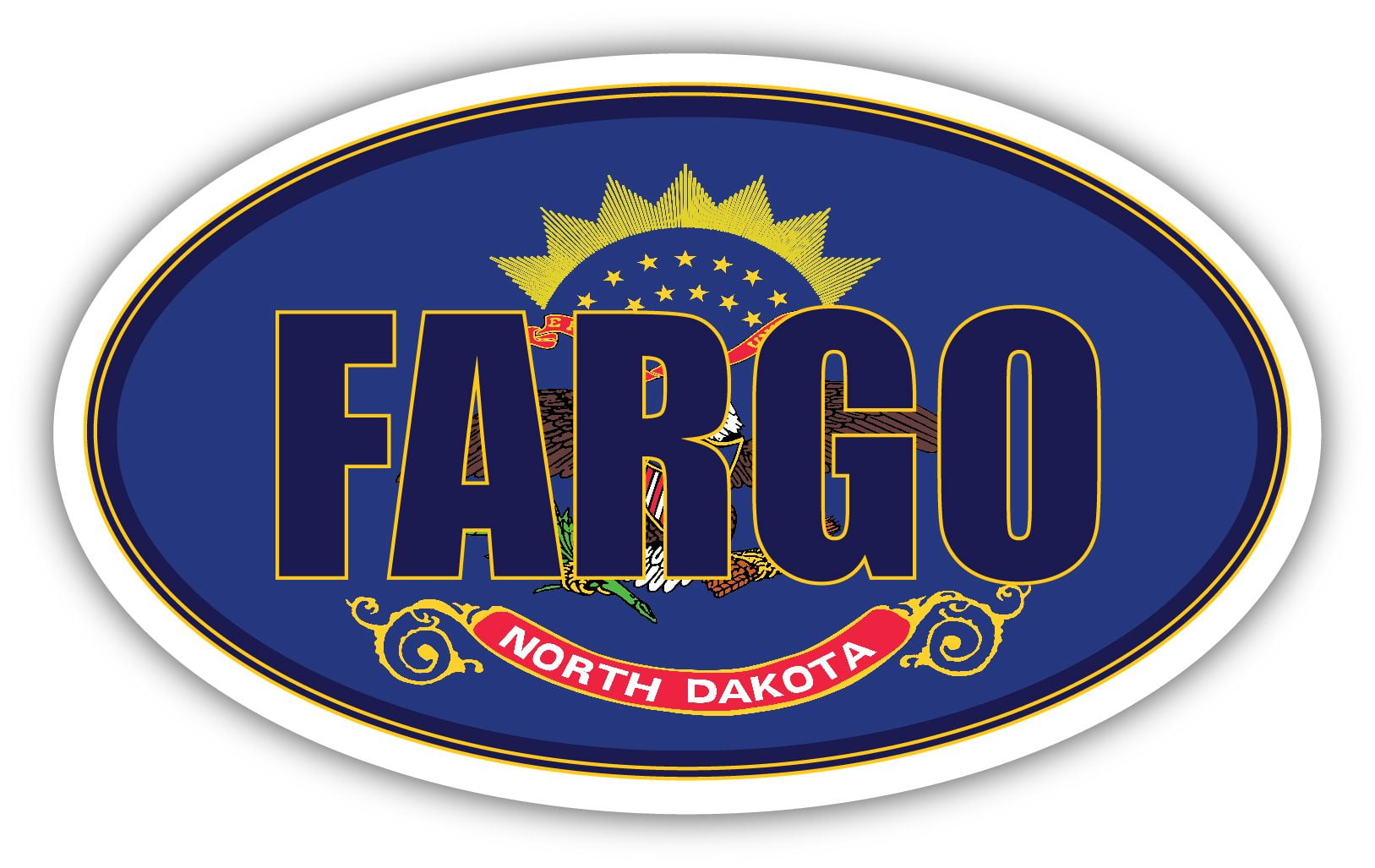 Fargo City North Dakota State Flag | ND Flag Cass County Oval State ...