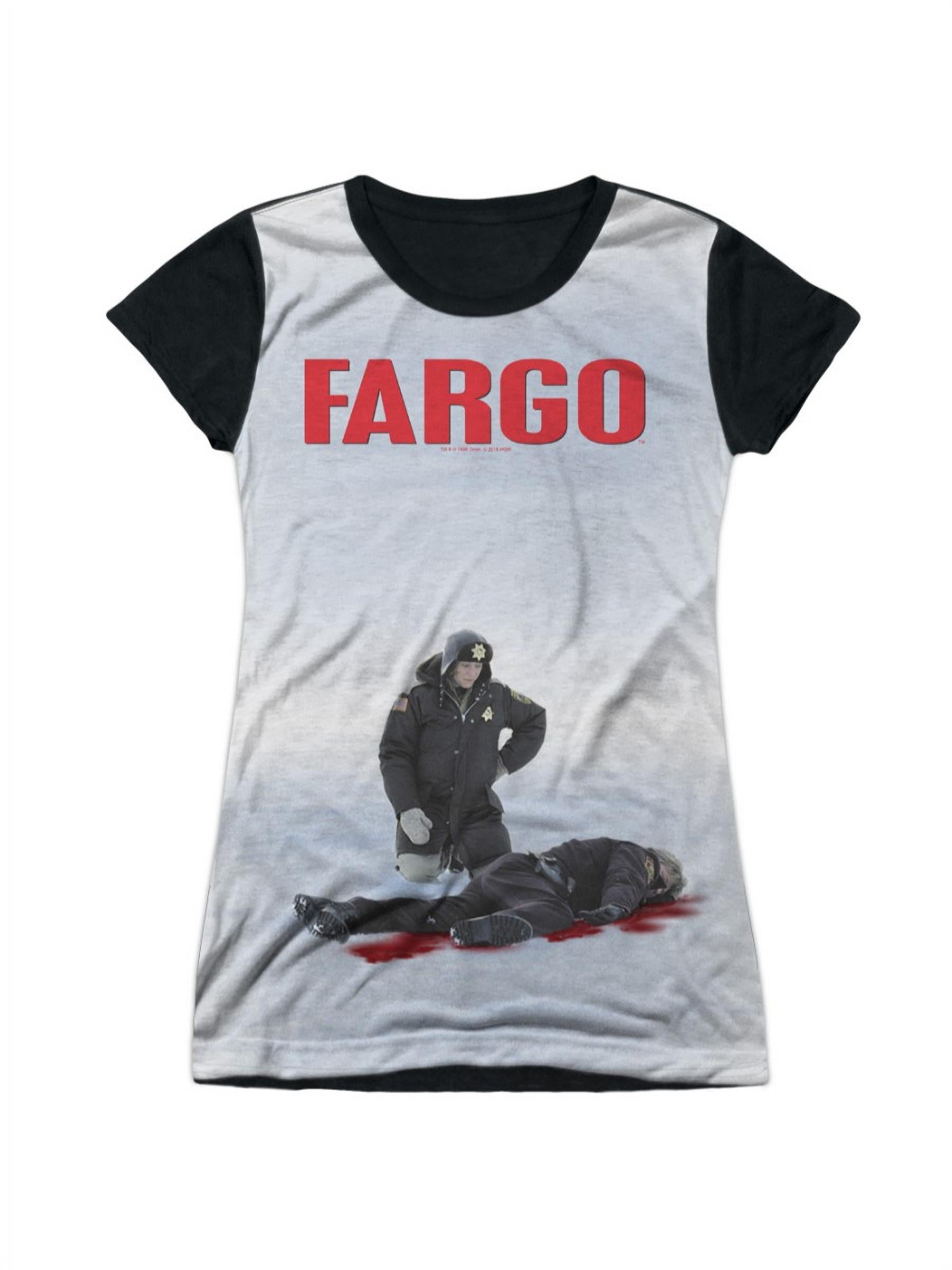 Fargo Film Theatrical Poster Marge & Corpse Juniors Black Back T-Shirt ...