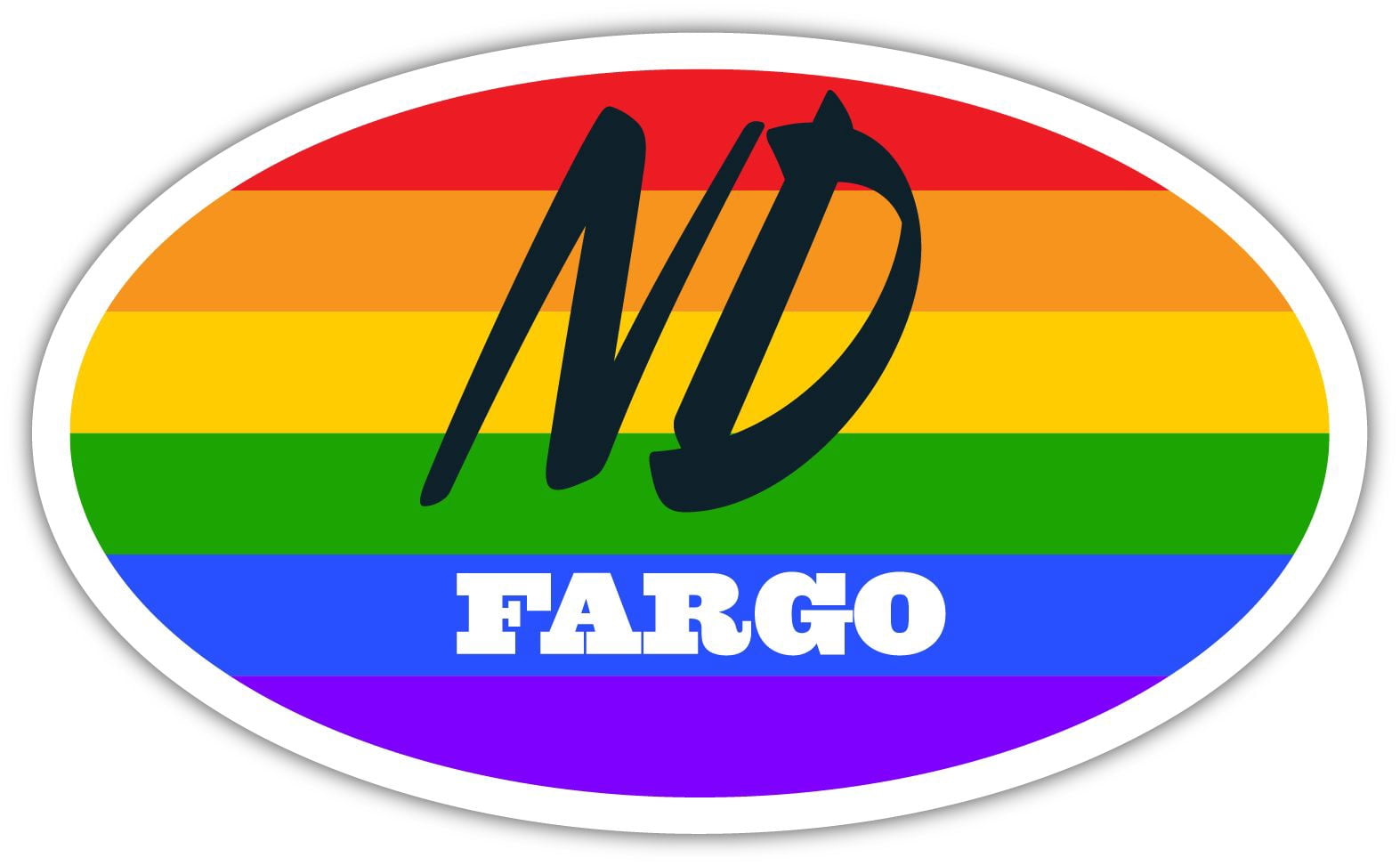 Fargo ND North Dakota Cass County Rainbow Pride Flag 6 Stripes Pride ...
