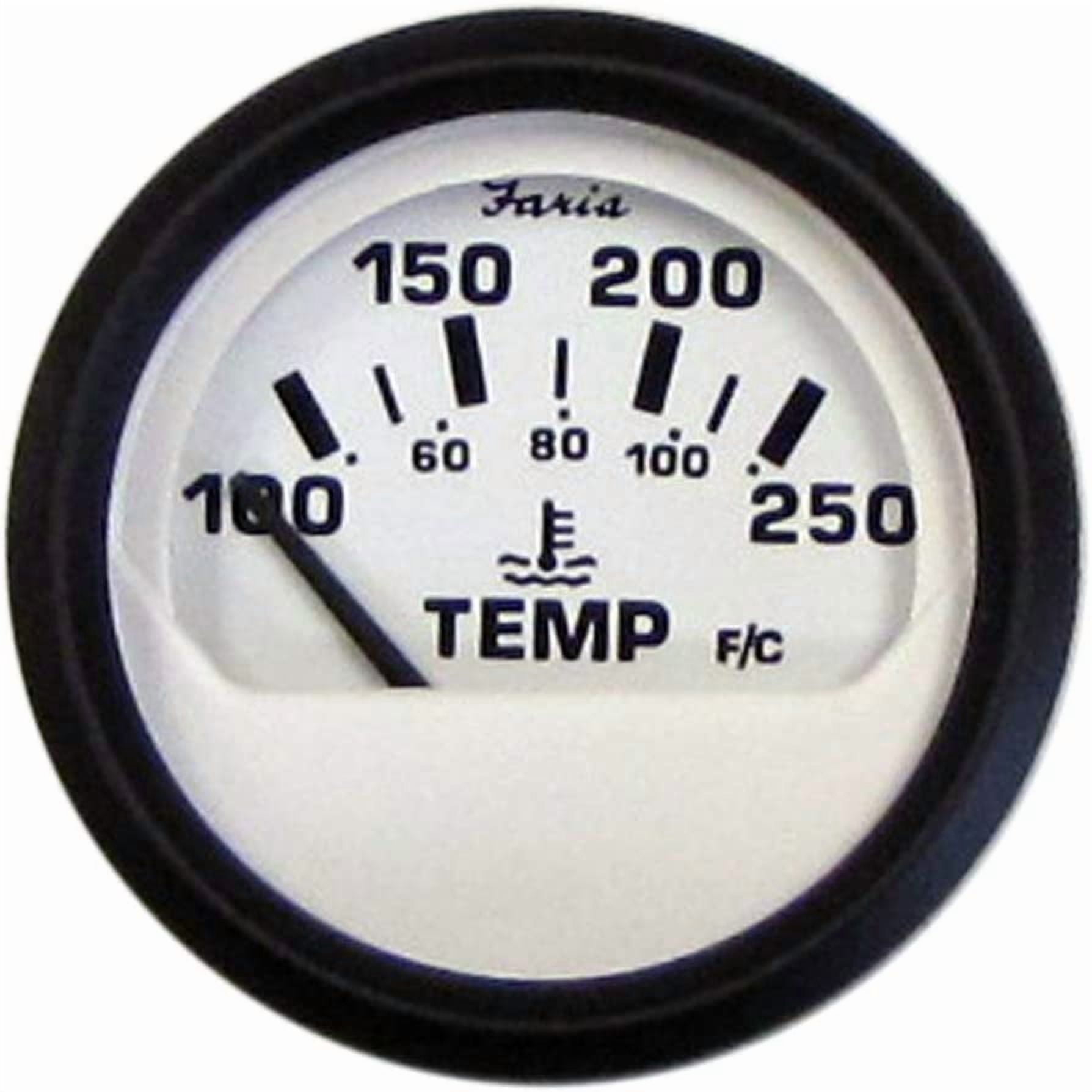 Faria 12904 Euro Water Temperature Gauge (100-250°F) - 2", White ...