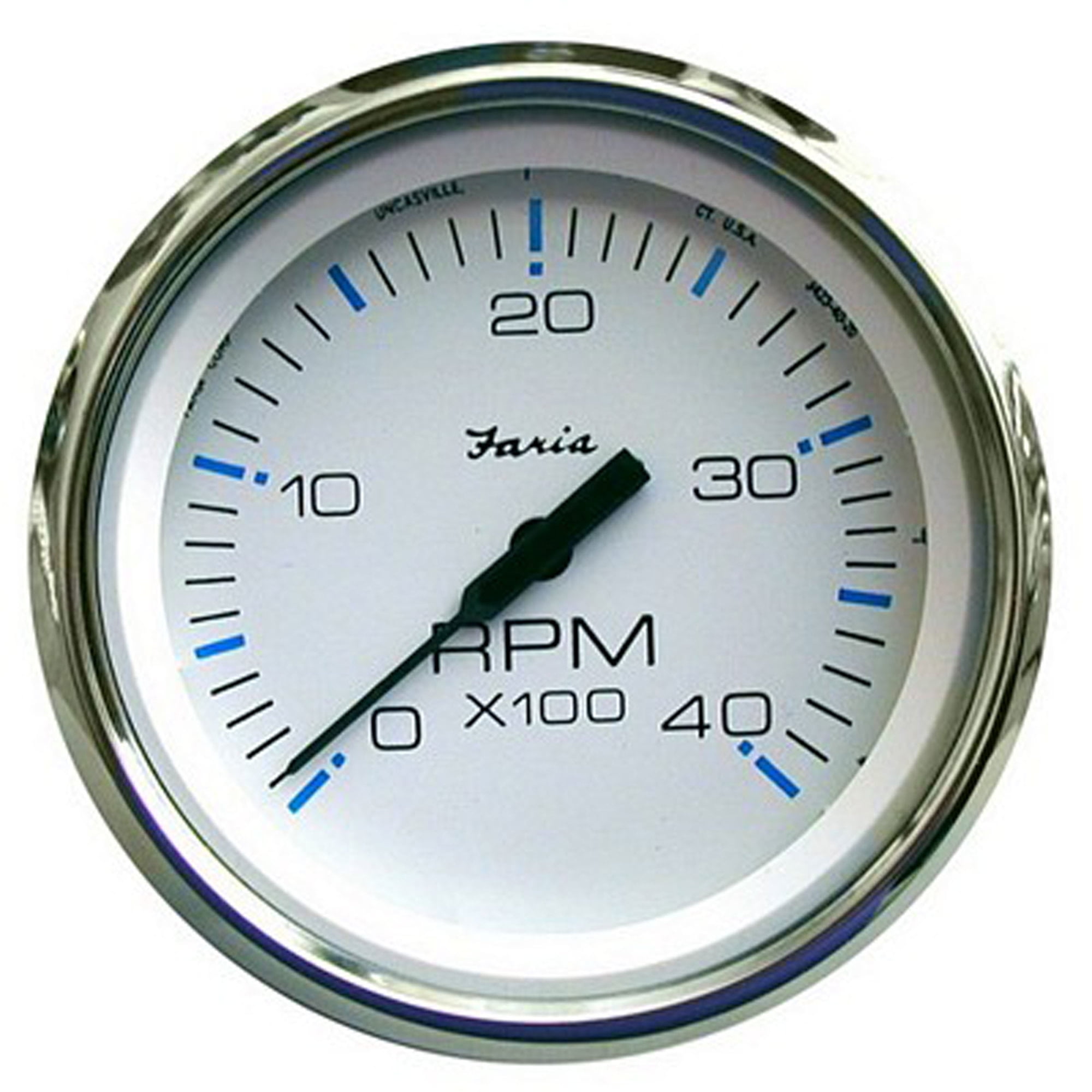 Faria 33842 Chesapeake Tachometer 4000 RPM Gauge - White SS, 4 ...