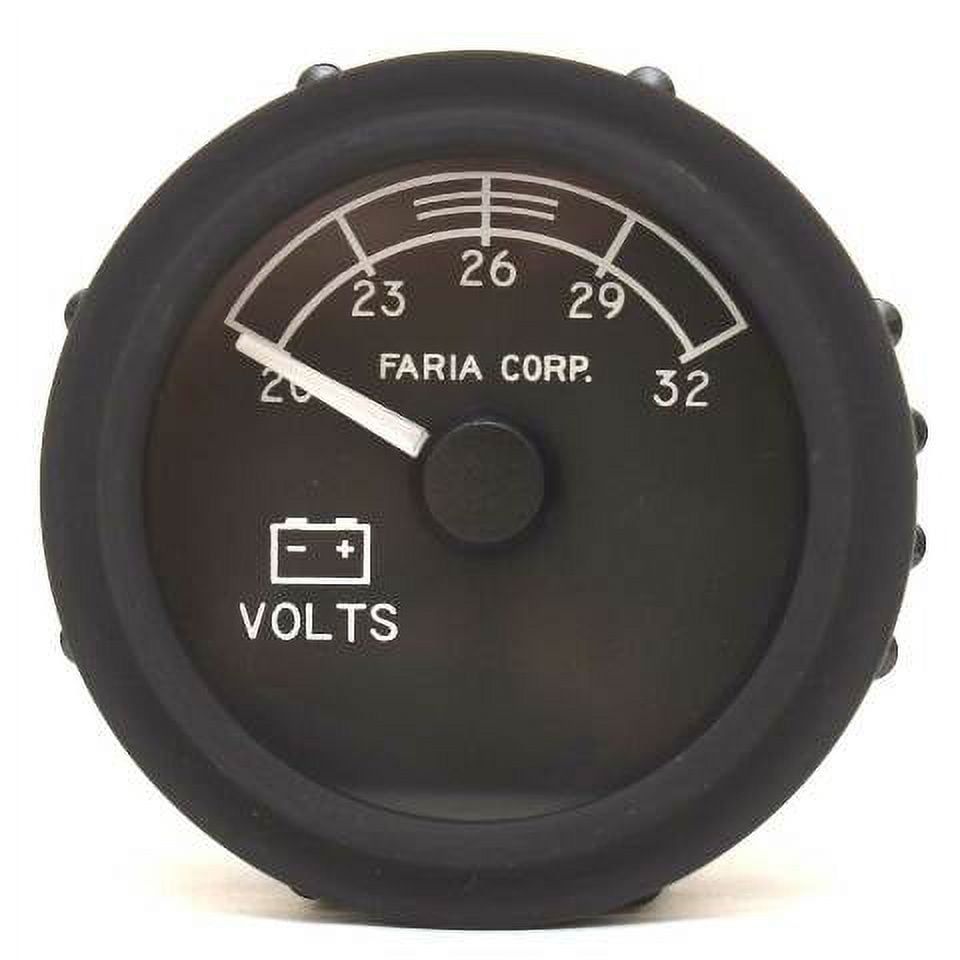 Faria Beede Boat Voltmeter Gauge GEM008A | 2 Inch 20-32V Black ...
