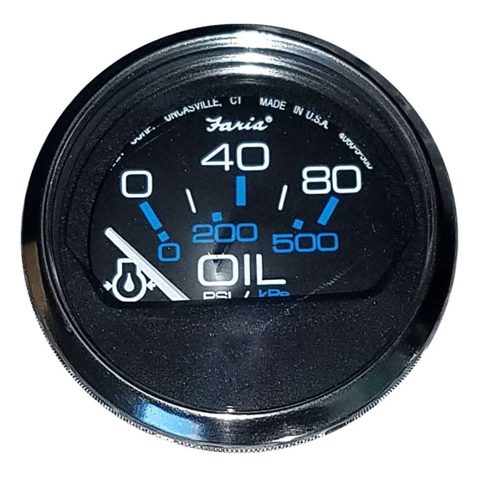 Faria Chesapeake Black 2" Oil Pressure Gauge (80 PSI) [13702] - Walmart.com