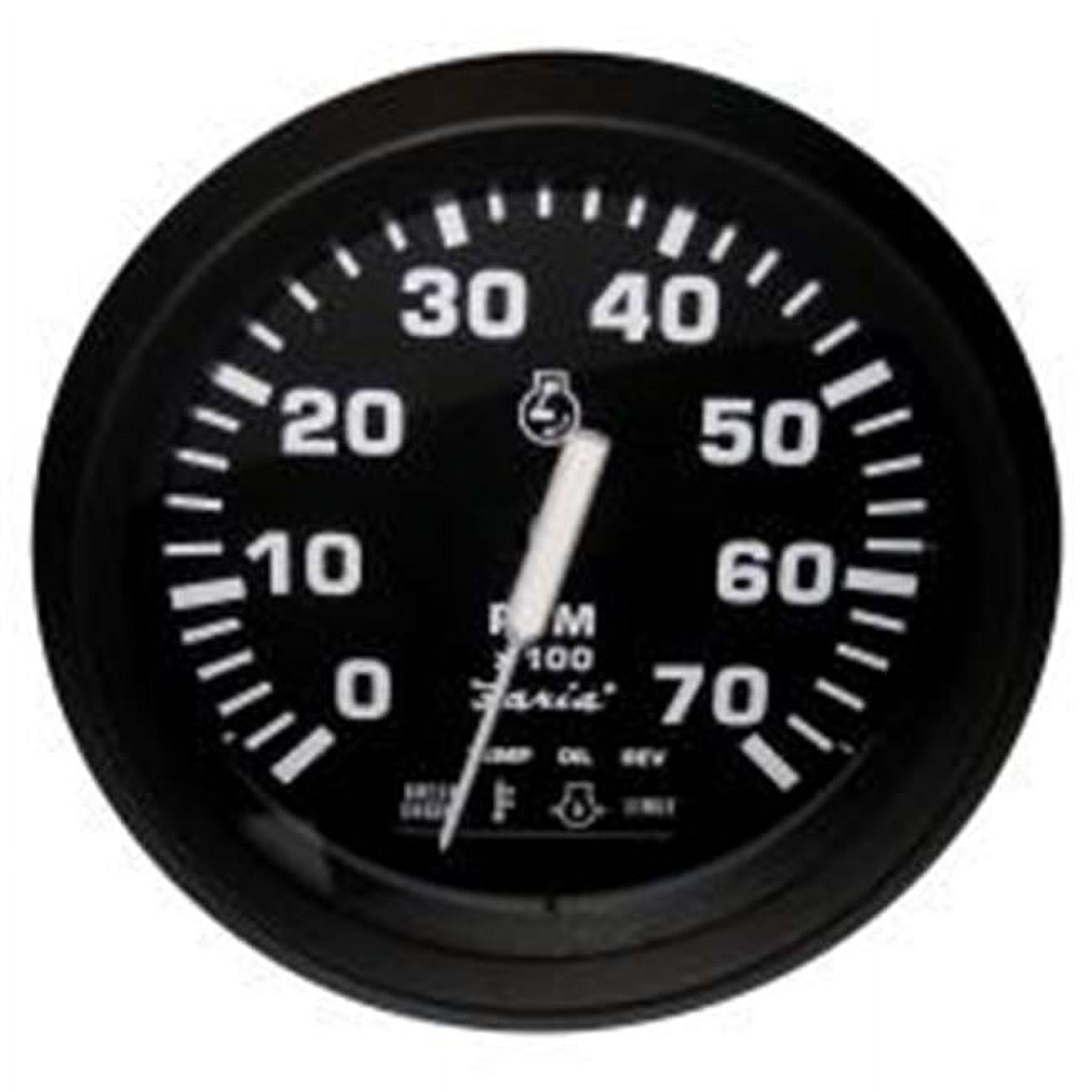 Faria Beede Instruments 759266338609 4 In. Euro Black Tachometer with ...