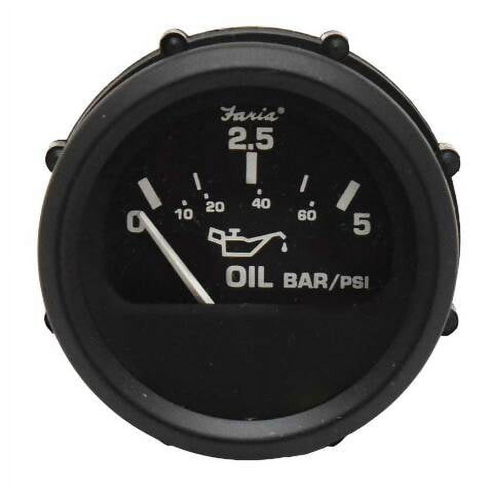 Faria Boat 5 BAR Oil Pressure Gauge GP2436B | Euro Black 2 Inch ...
