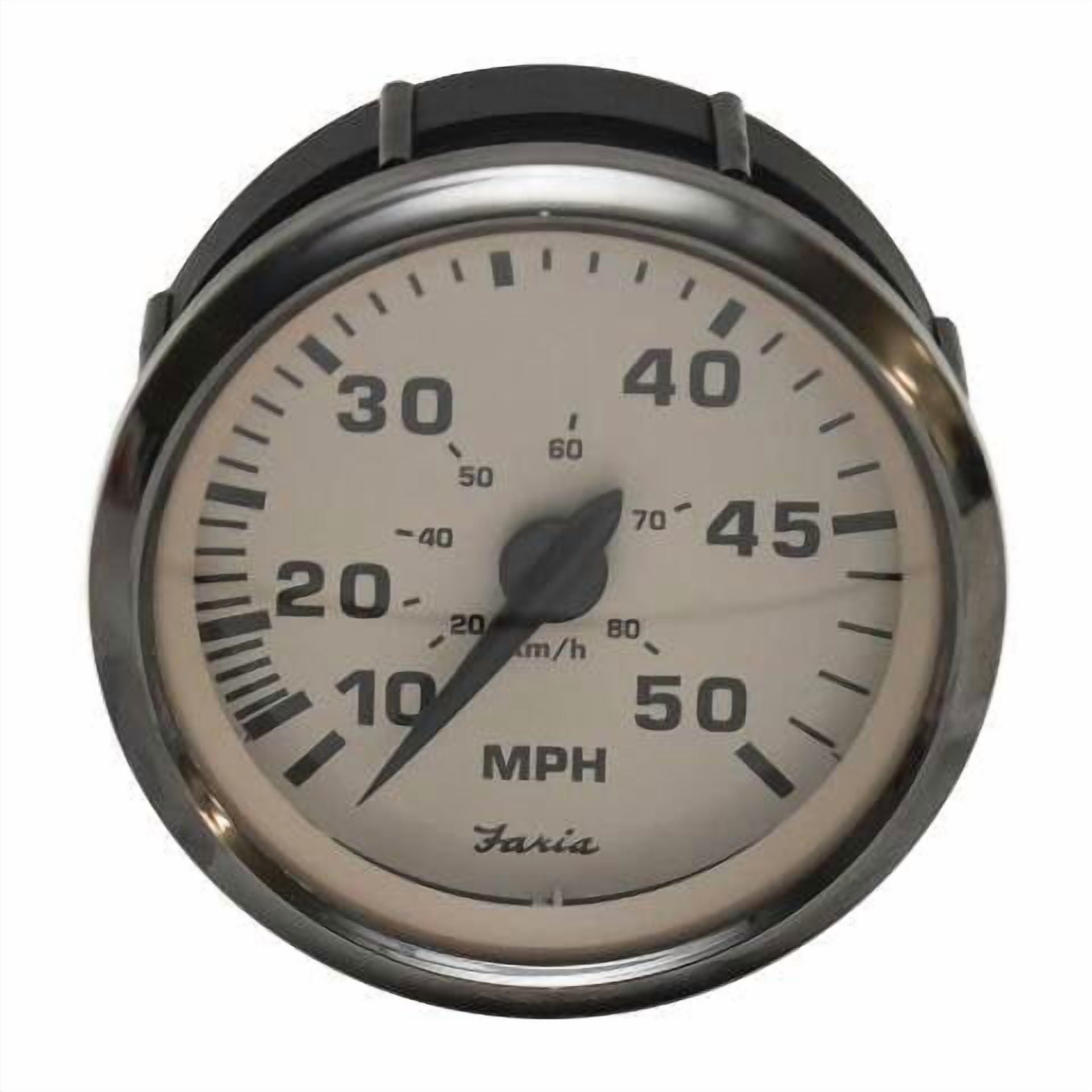 Faria Boat 50 MPH Speedometer Gauge SEK076A | Euro Beige SS 3 3/8 Inch ...