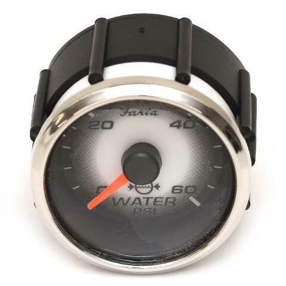 Faria Boat 60 PSI Water Pressure Gauge GE0168A | 2 Inch Black Fade ...
