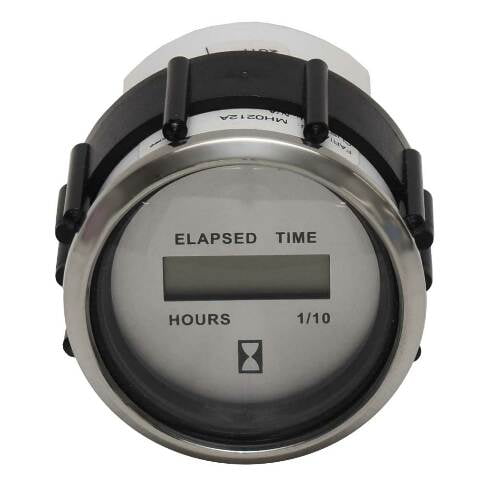 Faria Boat Digital Hour Meter Gauge MH0212A | 2 1/8 Inch Spun Silver ...