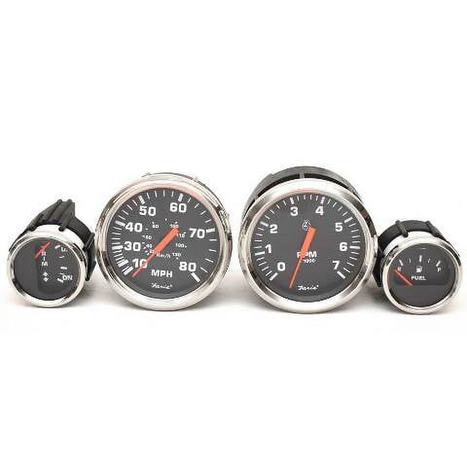 Faria Boat Euro Mercury Outboard Gauges | Black Silver (Set of 4 ...