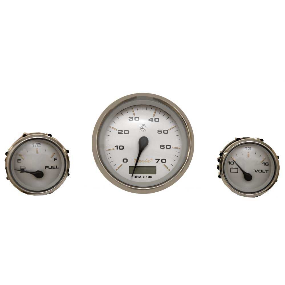 Faria Boat Gauge Set KTF020B | Kronos Silver Rinker (Set of 3 ...
