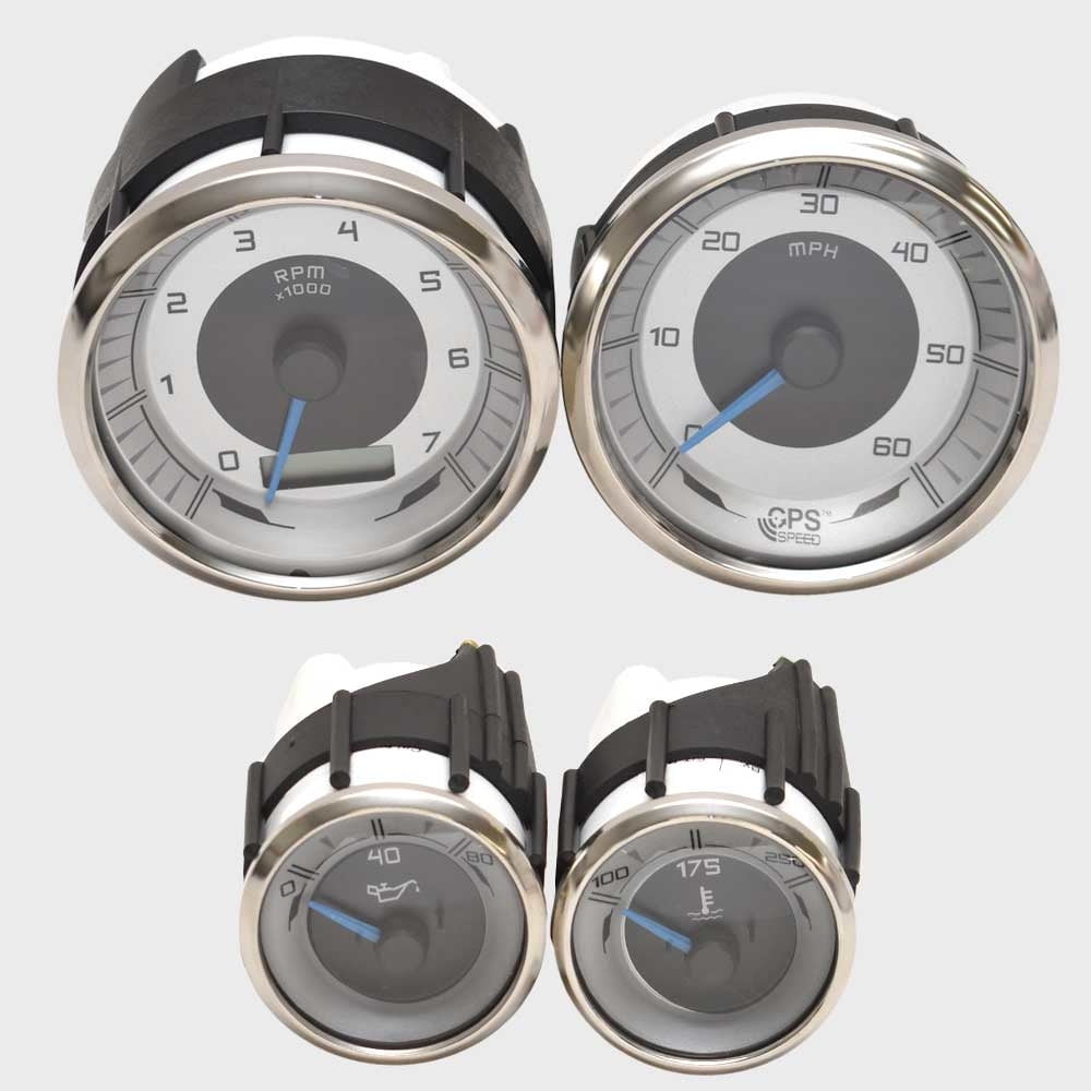 Faria Boat Gauge Set | Mercury w/ GPS Speedometer Silver (Set of 4 ...