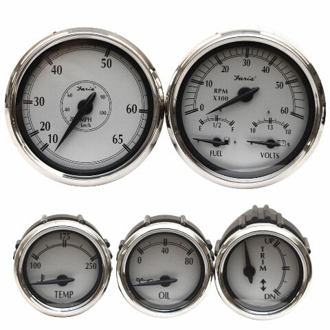 Faria Boat Gauge Set | Newport Mercury Inboard Oversized (5PC ...