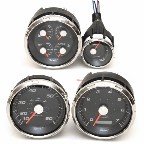 Faria Boat Gauge Set | Tachometer / Speedometer Mercury Engines (4PC ...