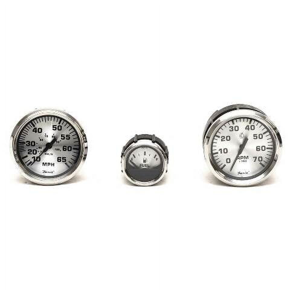 Faria Boat Gauges KT0167A | Spun Silver Tach / Speed / Fuel (Set of 3 ...