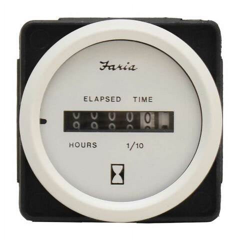 Faria Boat Hour Meter Gauge MH0036B | White 2 Inch Analog - Walmart.com