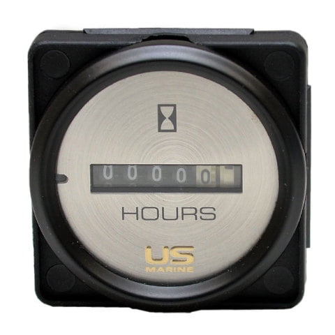 Faria Boat Hour Meter Gauge MH0088A | US Marine 2 Inch Black Silver ...