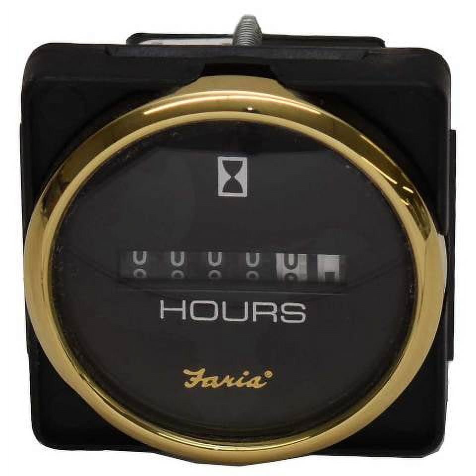 Faria Boat Hour Meter Gauge MH0133B | 2 Inch Regal Gold Analog ...