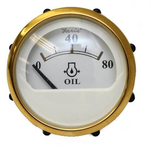 Faria Boat Oil Pressure Gauge GP2413A | Heritage 2 Inch Gold White ...