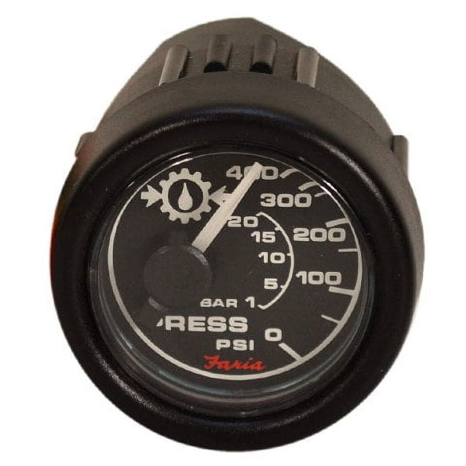 Faria Boat Oil Pressure Gauge GP7007 | 400 PSI 2 Inch Black Marine ...
