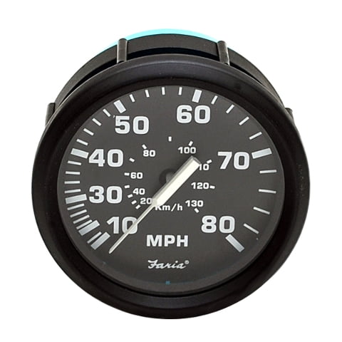 Faria Boat Speedometer Gauge SE9460J | Euro Black Series 3 1/4 Inch ...