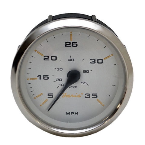 Faria Boat Speedometer Gauge SE9874A | Kronos Silver 3 1/4 Inch ...