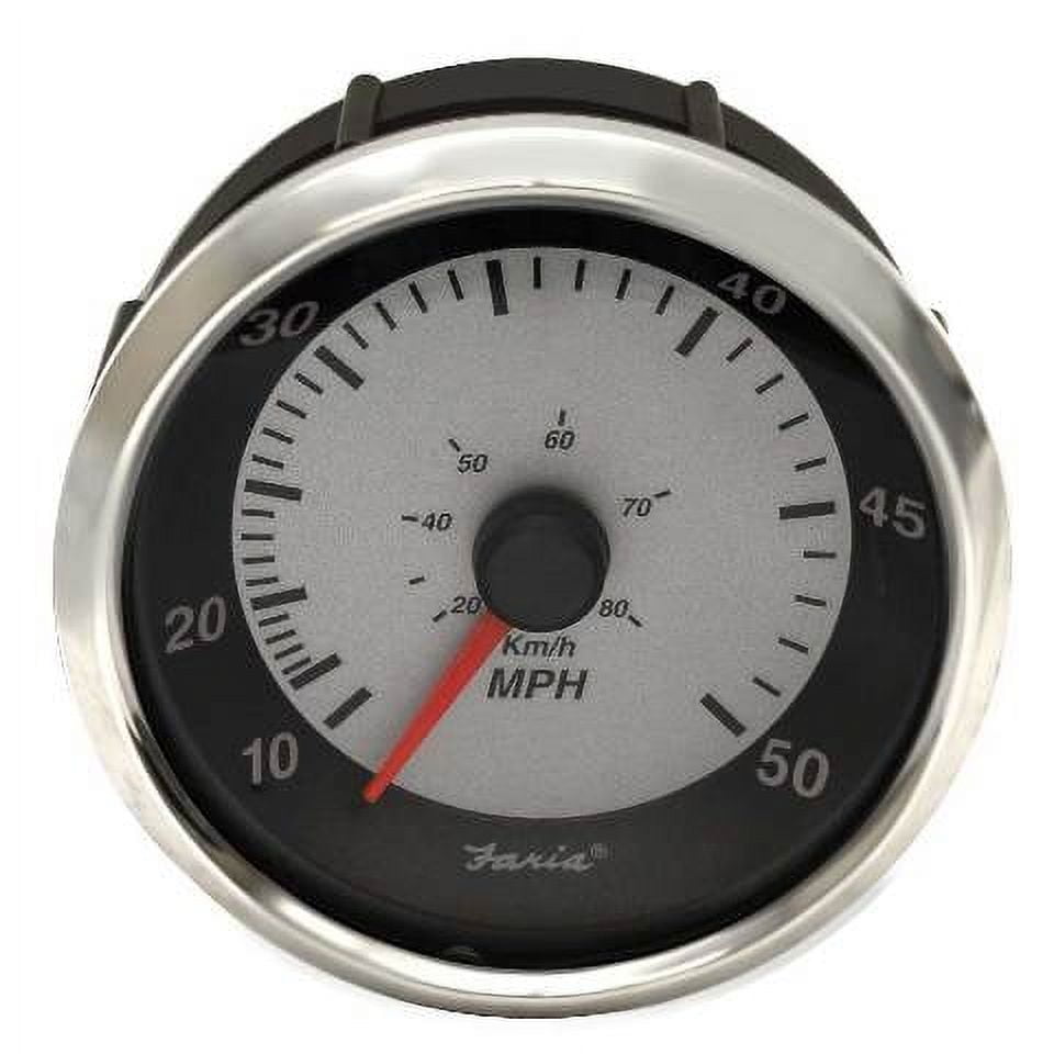 Faria Boat Speedometer Gauge SEK612A | Rinker 3 1/4 Inch Silver Black ...