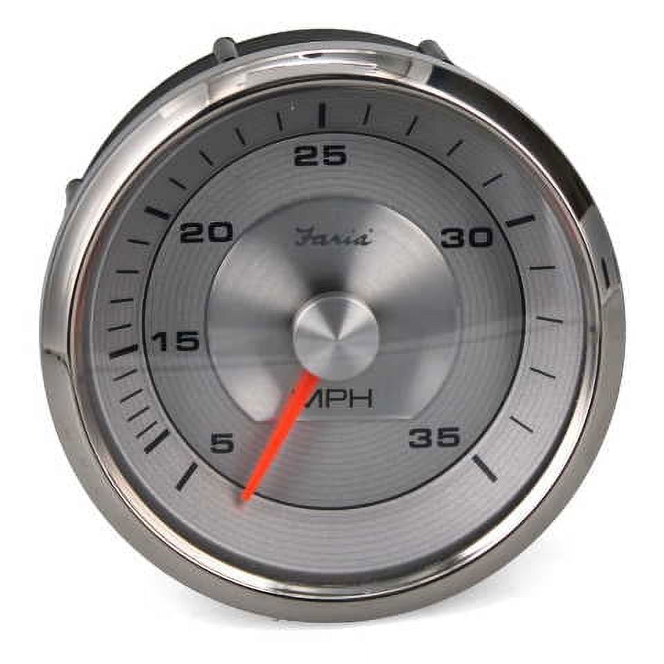 Faria Boat Speedometer Gauge SEK641A | 3 1/2 Inch Silver - Walmart.com
