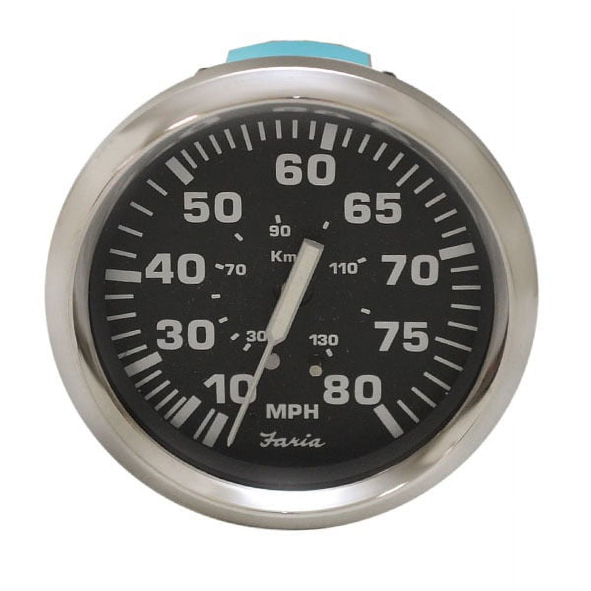 Faria Boat Speedometer SE9615 | Euro 80 MPH 3 1/4 Inch Silver Black ...