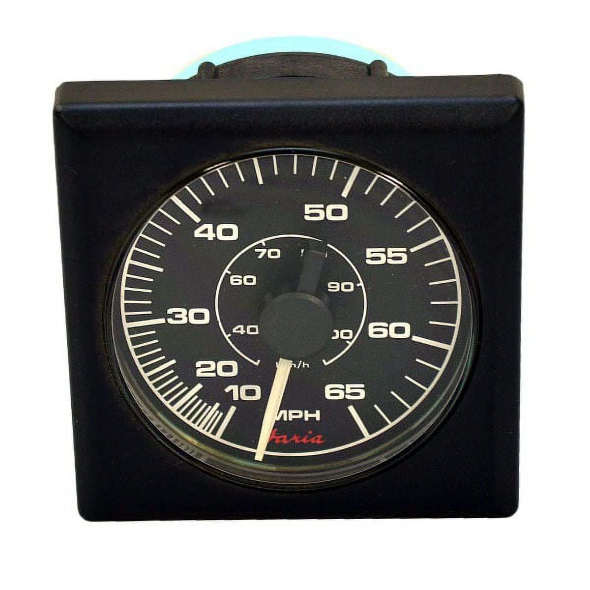 Faria Boat Speedometer SE9626 | Square Bezel 65 MPH 3 1/4 Inch Black ...