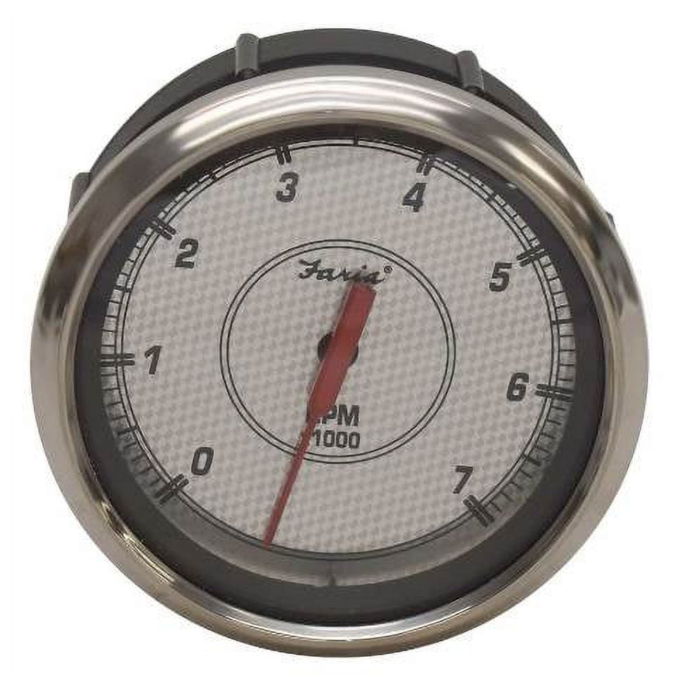 Faria Boat Tachometer Gauge TC5035B | 3 1/4 Inch Newport Carbon Silver ...