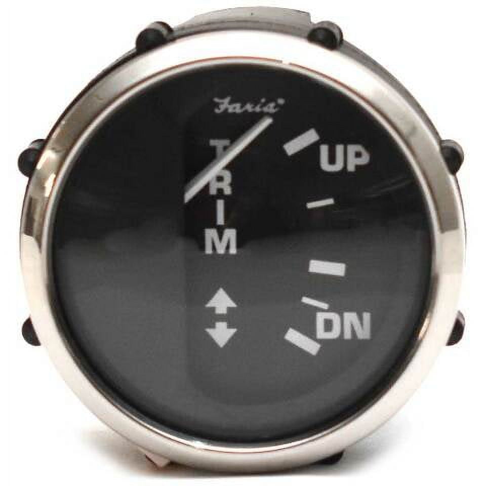 Faria Boat Trim Gauge GP4446A | Euro Black Silver 2 Inch Stainless ...