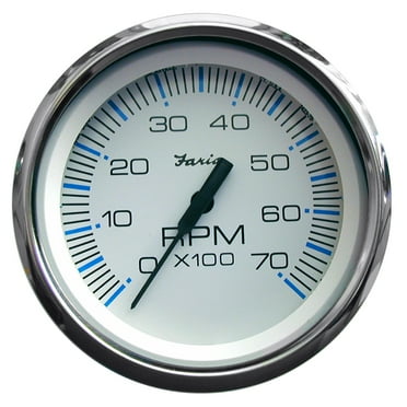 Faria Dress White 4" Gauge, 7000RPM Tachometer with System Check ...