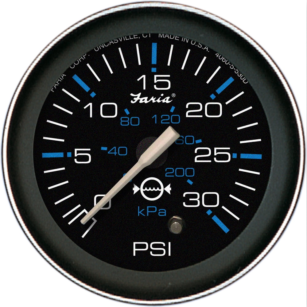 Faria 13003 Coral Water Pressure Gauge Kit 30 PSI - 2" - Walmart.com