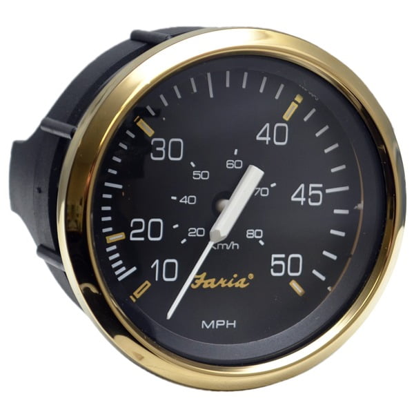 Faria Boat Speedometer Gauge SE9316A | 50MPH Gold / Black / White ...