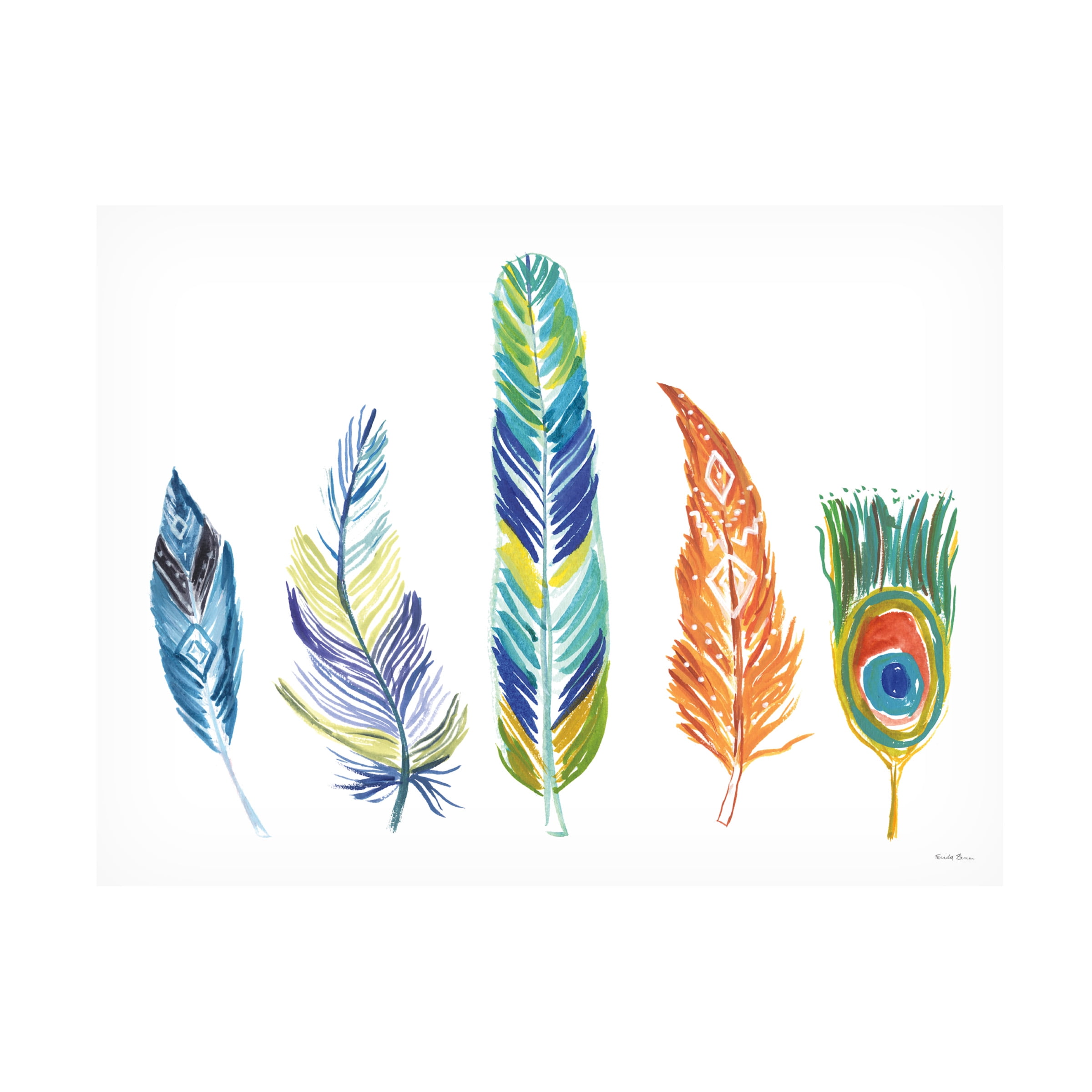 Farida Zaman 'Rainbow Feathers III' Canvas Art - Walmart.com