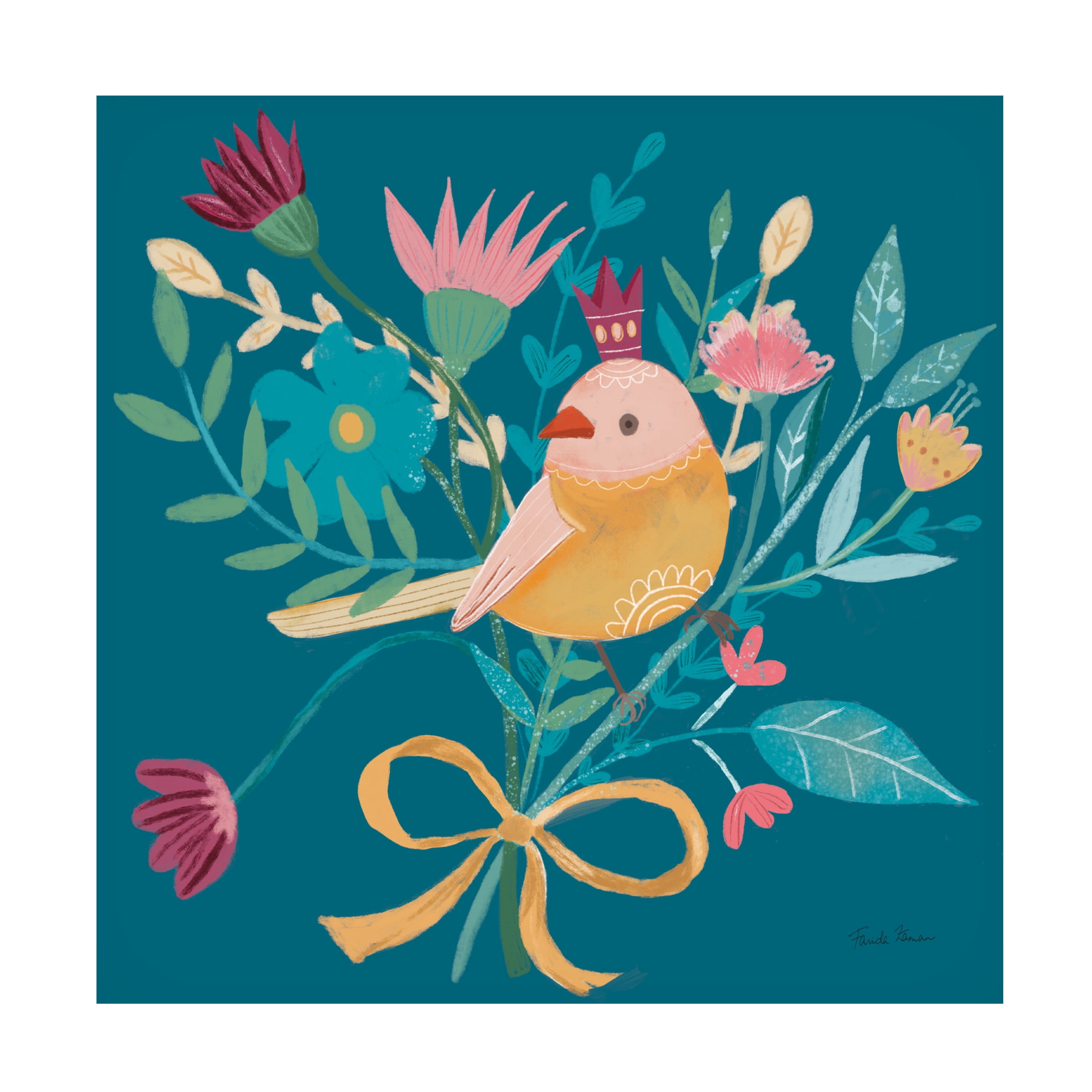 Farida Zaman 'Royal Birds III Blue' Canvas Art - Walmart.com