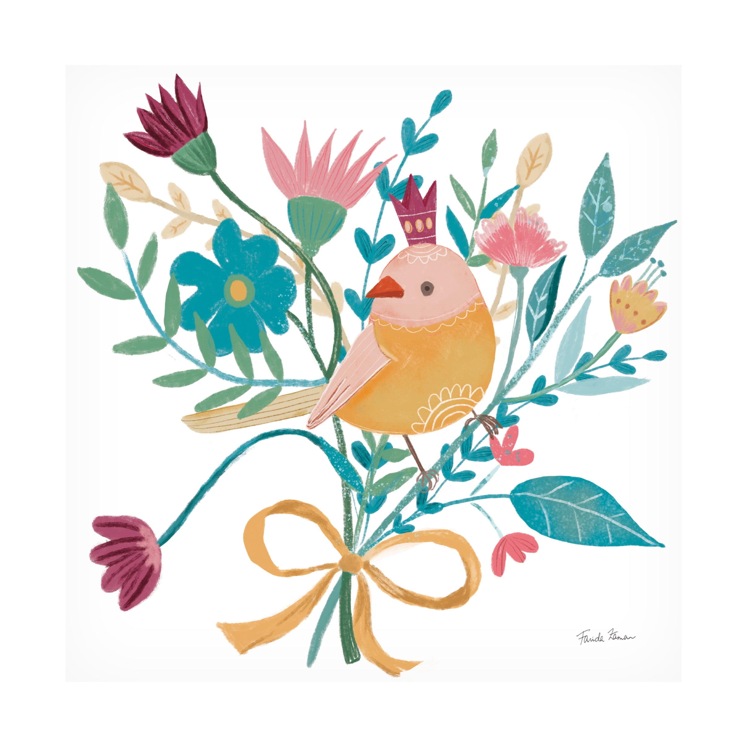 Farida Zaman 'Royal Birds III White' Canvas Art - Walmart.com