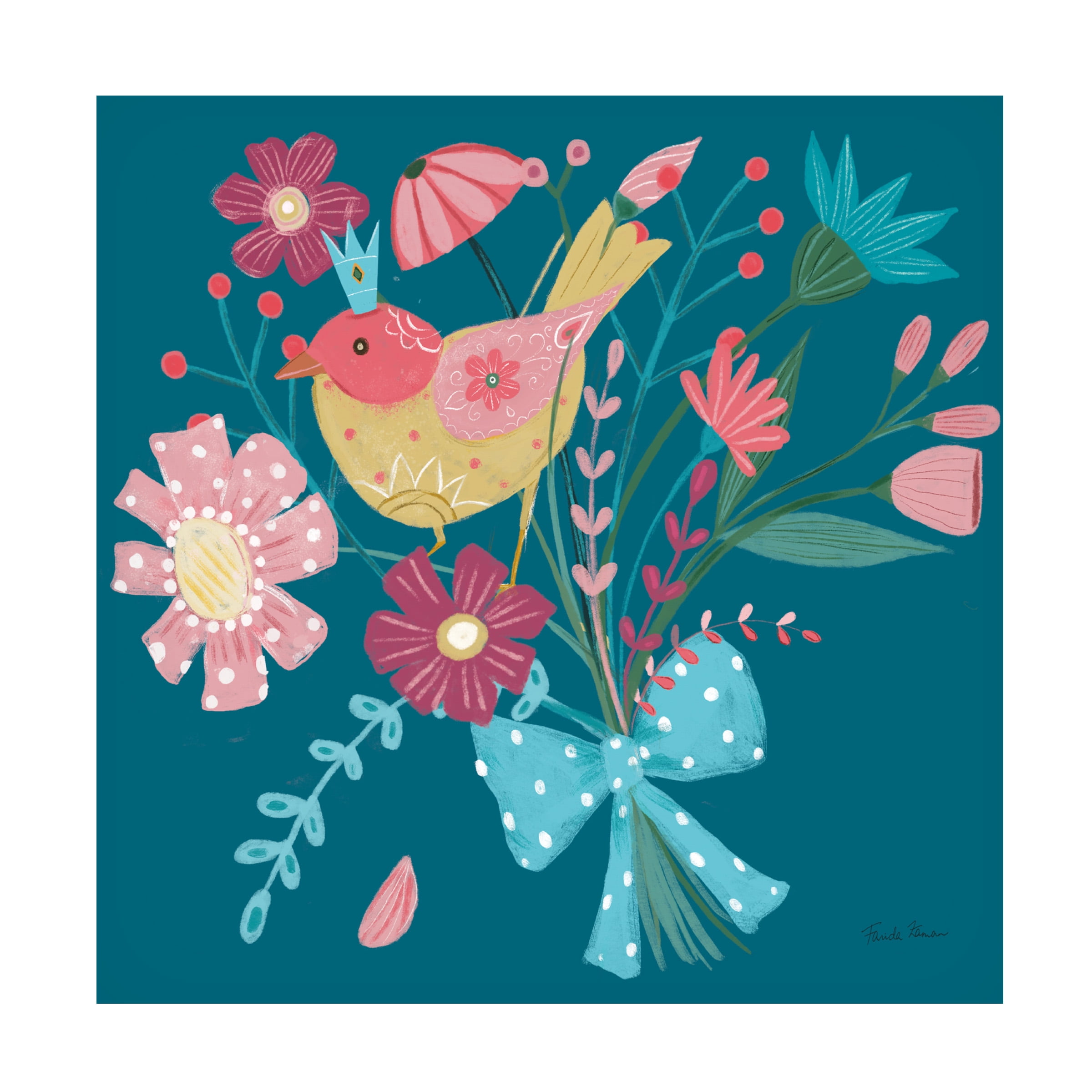 Farida Zaman 'Royal Birds V Blue' Canvas Art - Walmart.com