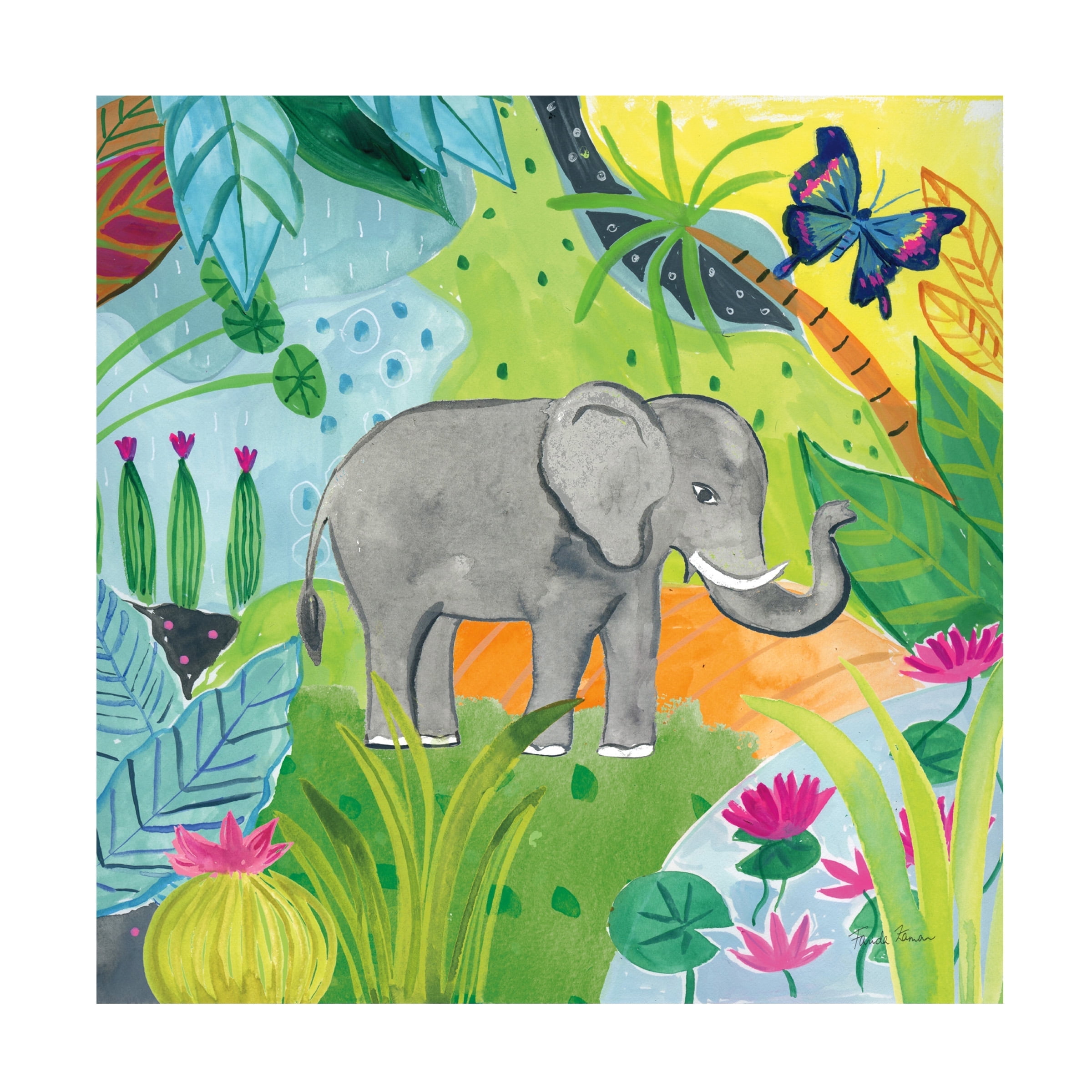 Farida Zaman 'The Big Jungle I' Canvas Art - Walmart.com