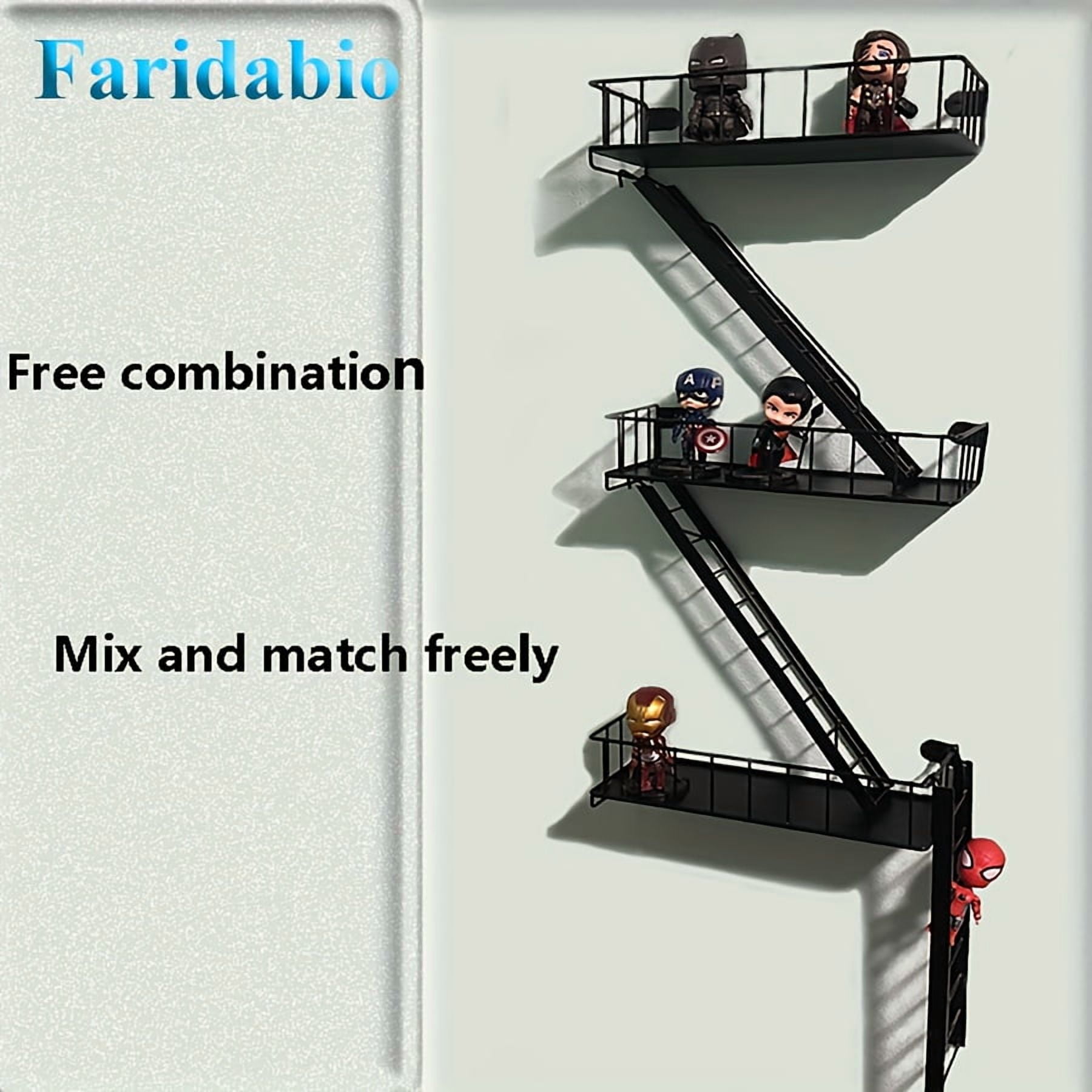 Faridabio DIY Stackable Staircase Shelf - Multi-Tier Wall Display Rack ...